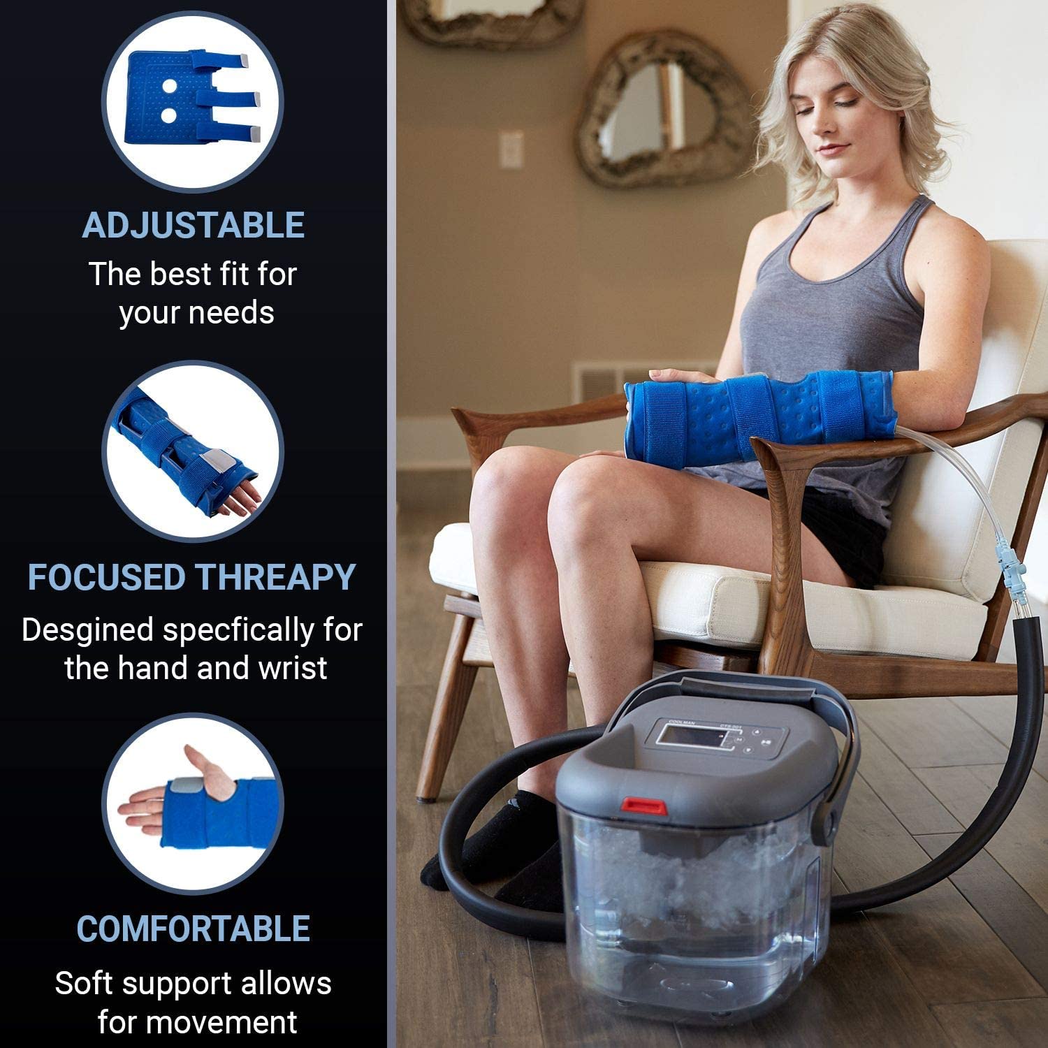 Wrist & Hand Attachment - Cold Water Therapy Wrap - Home Rehab Equipment